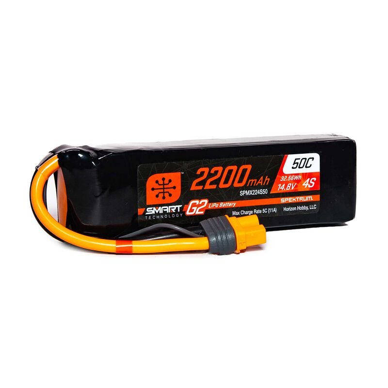 14.8V 2200mAh 4S 50C Smart LiPo G2: IC3. BESTILLINGSVARE. - Spektrum ... 14.8V 2200mAh 4S 50C Smart LiPo G2: IC3. BESTILLINGSVARE. - Spektrum ...